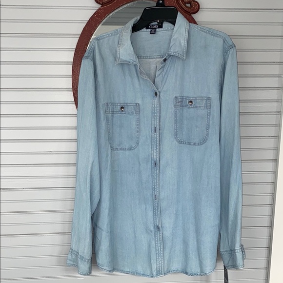 Guess | Tops | Chaps Light Blue Denim Shirt | Poshmark